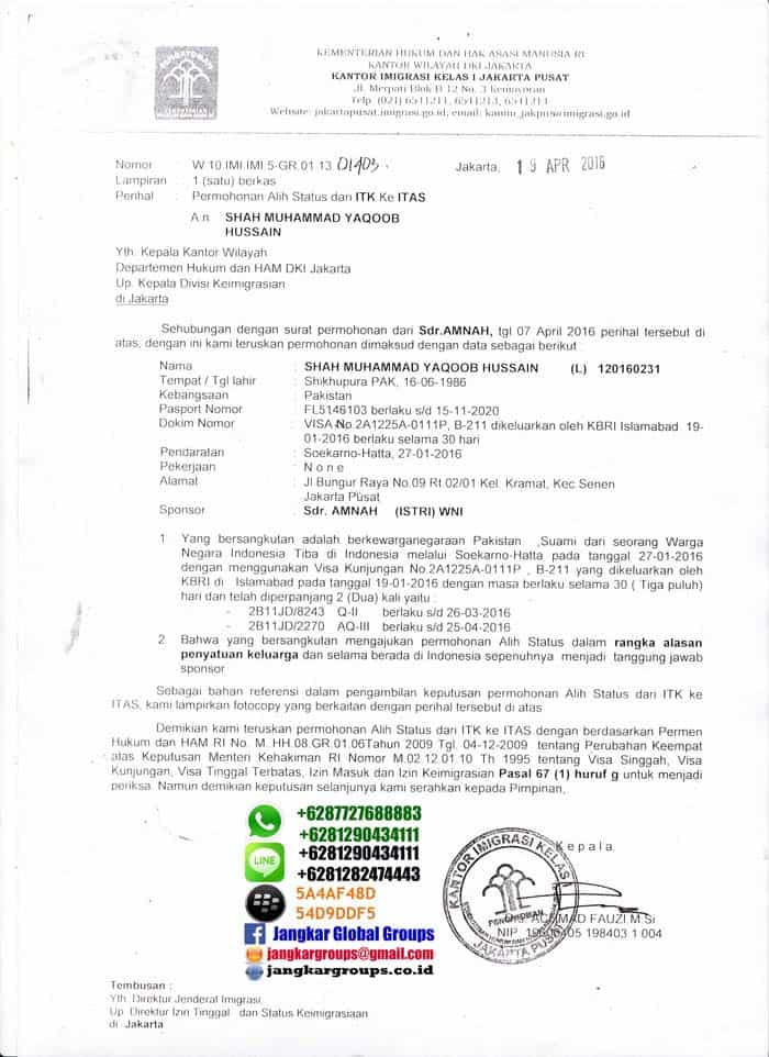 ALIH STATUS DARI VISA ITK KE ITAS – Biro Jasa Visa | Jangkar Global Groups